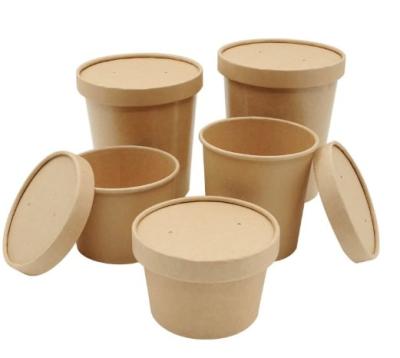 China Customized Disposable Food Grade Paper Soup Bowl With Leak Proof And Greaseproof for sale