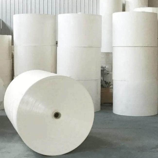 Close-up of PLA coated paper surface