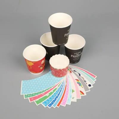 China Biodegradable Disposable Raw Material PLA Coated  Paper Cup Fans For Various Beverages for sale