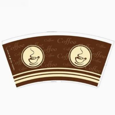 China Produto de copo de papel descartável com impressão personalizada OEM de qualidade alimentar, em branco, de qualidade alimentar, com revestimento único de PE PLA, leques de copo de papel para produto de copo de papel à venda