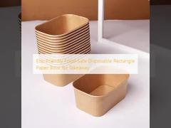 Eco-Friendly Food-Safe Disposable Rectangle Paper Bowl for Takeaway