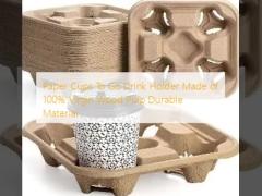 Paper Cups To Go Drink Holder Made of 100% Virgin Wood Pulp Durable Material