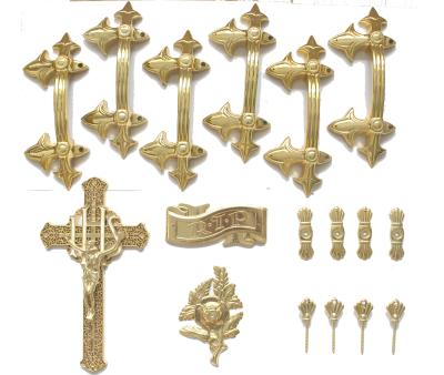 China Casket handle set with gold , silver and copper color ,  coffin fittings HS9001 for sale