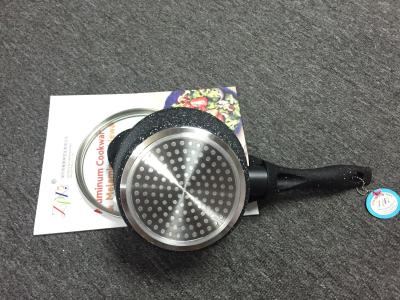 China Forged aluminum sauce pan/ inner non-stick marble coating/ outer heat resistant painting/ black coating / for sale