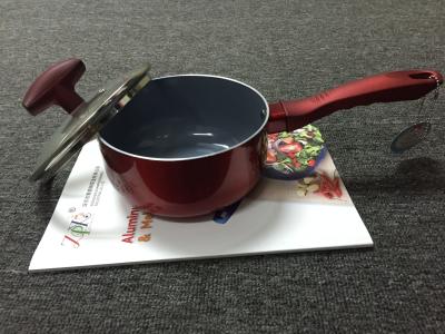 China Sauce pan / Ceramic coating-grey color/Heat resistant painting/Bottom spiral for sale
