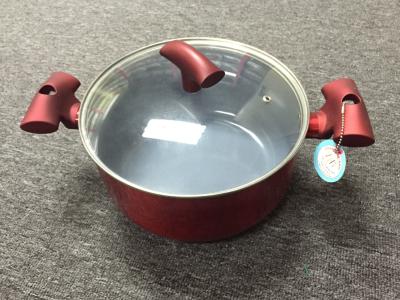 China Aluminum Casseroles / Ceramic coating-grey color/Heat resistant painting/Bottom spiral for sale