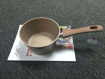 China Forged aluminum non-stick marble coating sauce pan with lid /  heat resistant painting for sale