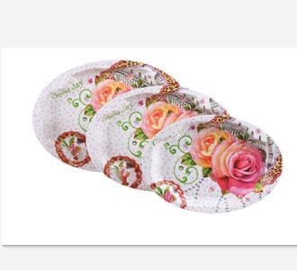 China Melamine tray with different designs of three sizes//large ,medium and small for sale