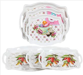 China Different shapes and designs melamine tray of three sizes:Large,Medium,Small for sale