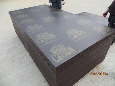 China CROWN' BRAND FILM FACED PLYWOOD, CONSTRUCTION PLYWOOD.BUILDING MATERIAL.BROWN FILM FACED PLYWOOD for sale