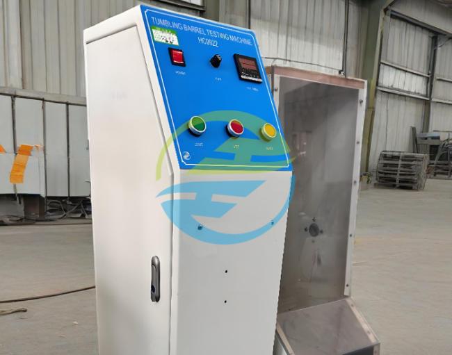 Close-up view of Tumble Drop Tester components