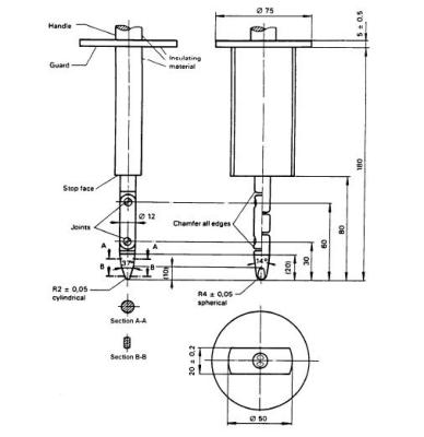 China IEC60335 / IEC60950 / IEC 61032 ：Test Finger Probe for sale