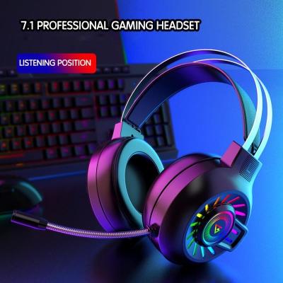 Cina G97 RGB Luminous 7.1 Surround Sound Headset per videogiochi con microfono e controllo del volume in vendita