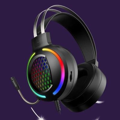 中国 組み込みケーブル付きヘッドフォン USB有線 HIFI 7.1 スピーカー マイクロフォン ゲーム RGB ヘッドセット 販売のため