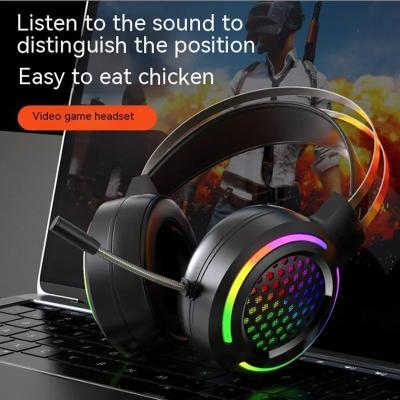 中国 組み込みケーブル付きヘッドフォン USB有線 HIFI 7.1 スピーカー マイクロフォン ゲーム RGB ヘッドセット 販売のため