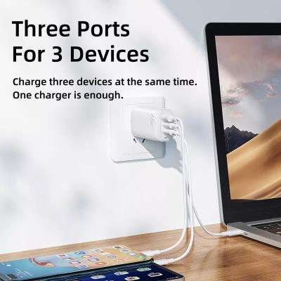 中国 65W USBタイプC GAN ウォールチャージャー EUプラグ ラップトップや携帯の急速充電 販売のため