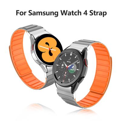 Cina 22mm SamSung Watch 4 Magnetic Leather Band Strap con doppio colore rotante e nylon in vendita
