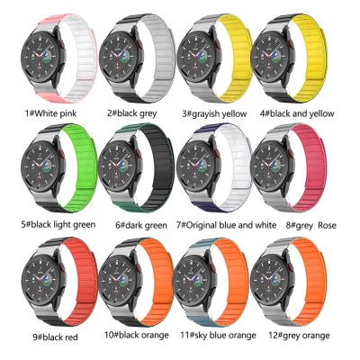 Cina 22mm SamSung Watch 4 Magnetic Leather Band Strap con doppio colore rotante e nylon in vendita