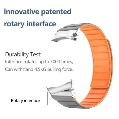Cina 22mm SamSung Watch 4 Magnetic Leather Band Strap con doppio colore rotante e nylon in vendita
