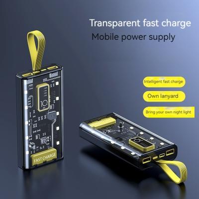 China TIPO-C Interface de entrada Banco de energia transparente 10000mAh fonte de alimentação móvel para iPhone 15 14 à venda