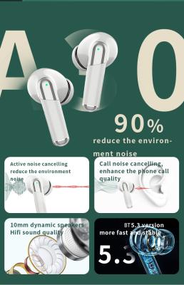 China Fones de ouvido TWS sem fio de baixa latência ANC ENC Earbud com molde privado e ecrã digital à venda
