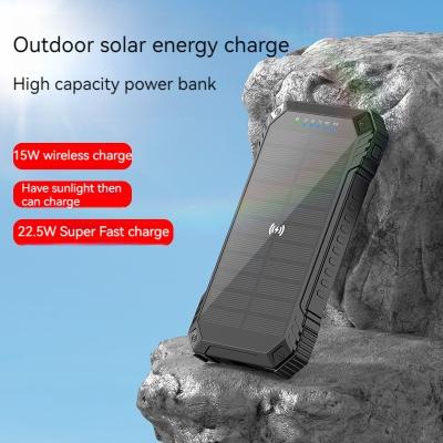 China Banco de energia exterior para iPhone 15 15W Saída sem fio 22,5W Carregamento solar e saída 3A à venda