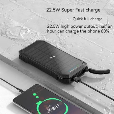 China Banco de energia exterior para iPhone 15 15W Saída sem fio 22,5W Carregamento solar e saída 3A à venda