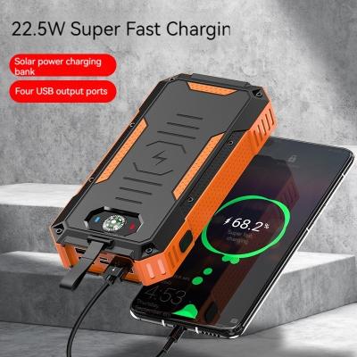 Cina Potenza di uscita 15W Private Mold Wireless Charging Solar Power Bank per iPhone 30000mAh in vendita