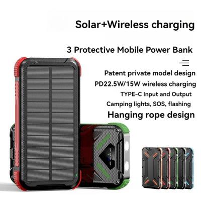 Cina Wireless 15W/USB 22.5W Output Solar Power Bank 20000mAh per cellulari Smartphone in vendita