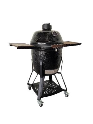 China Glanzende zwarte 22 inch Kamado Grill veelzijdig koken Kamado Draagbare Grill Te koop