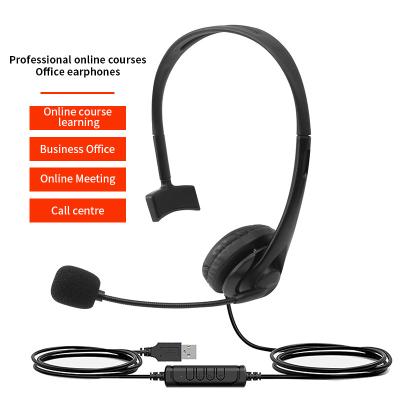 China JTY-430 USB Wired Headset with Microphone, Noise Cancelling Single Ear Headphone, 330° Rotatable Mic, Comfortable Over Ear Headset for Call Center, Online Meeting, Online Class for sale