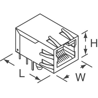 Cina 10/100 di linguetta-GIù della base-TX RJ45 1x1 con il connettore integrato di magnetica del perno del LED 8 (serie J0) (ICM) J0011D21BNL in vendita