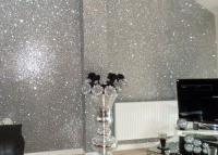 China Shinny Glitter Wall Fabric Woven Canvas Rectangular Shape Single Side Printed for sale
