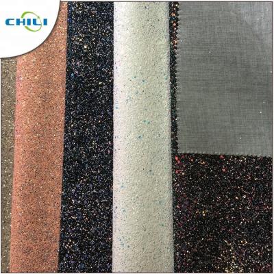 Cina Prodotto nero appoggiante intessuto impermeabile di scintillio di scintillio del tessuto di cuoio robusto del Faux in vendita