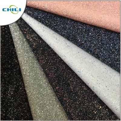 Cina Prodotto nero appoggiante intessuto impermeabile di scintillio di scintillio del tessuto di cuoio robusto del Faux in vendita