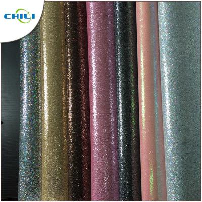 Cina Nuova progettazione che splende il tessuto materiale di cuoio di scintillio della maglia dell'unità di elaborazione per le scarpe in vendita