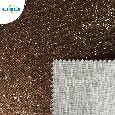 Cina Nuova progettazione che splende il tessuto materiale di cuoio di scintillio della maglia dell'unità di elaborazione per le scarpe in vendita