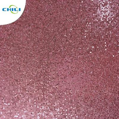 Cina Nuova progettazione che splende il tessuto materiale di cuoio di scintillio della maglia dell'unità di elaborazione per le scarpe in vendita