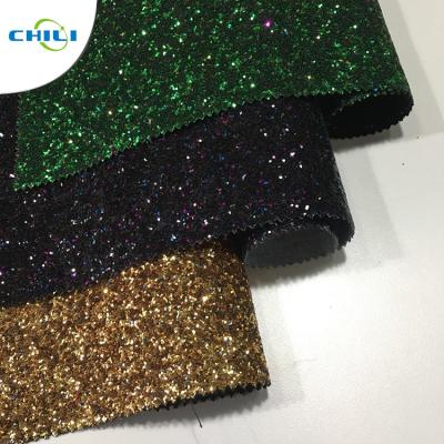 中国 Ecoの友好的なきらめきの革生地の伸縮性がある長い耐久性のOrderless有害 販売のため