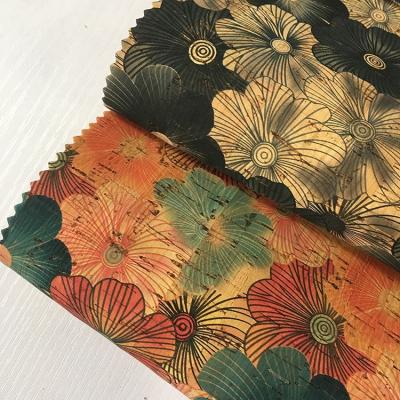 China high quality new colorful  printed Natural cork leather Fabric patterned with candy for sale