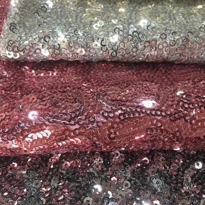 China Modern Silver Sequin Fabric , Sequin Lace Fabric Sparkly Mesh Garment Applied for sale