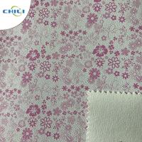 China Embossed  PU Leather Fabric Advanced Technology Thick  Polyestermaterial for sale