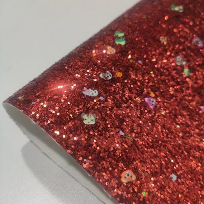 Cina 54/55' 50m/Roll polimero Clay Glitter Leather Fabric in vendita