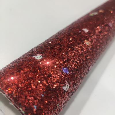 Cina 54/55' 50m/Roll polimero Clay Glitter Leather Fabric in vendita