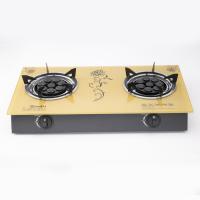 Quality Double Burner Gas Stove Glass Countertop Energy Saving Ignition Device OEM ODM for sale