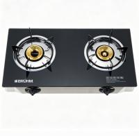 Quality Portable 2 brass Burner glass Tabletop Gas Stove OEM ODM Supplier for sale