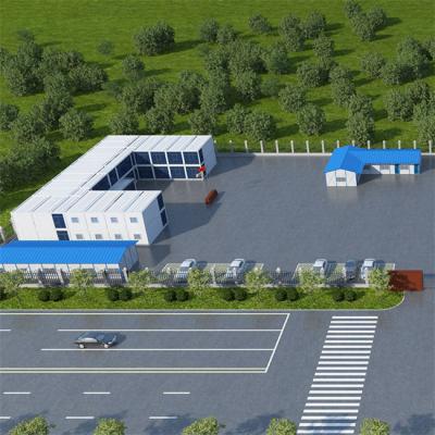 중국 분리 가능한 강철 2층 컨테이너 하우스 다목적 접이식 테라스 빌라 사무실용 판매용