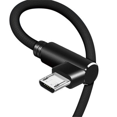 China 3A Micro USB Data Transfer Cable 90 Degree 3ft Micro USB Cable for sale