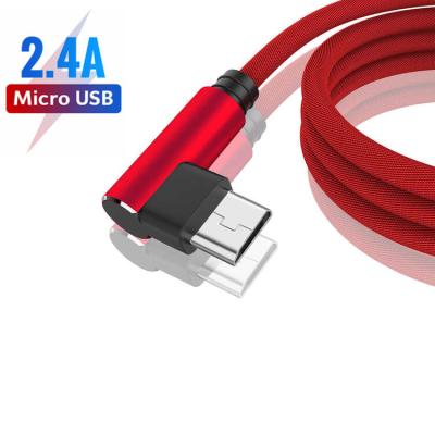 China 3A Micro USB Data Transfer Cable 90 Degree 3ft Micro USB Cable for sale