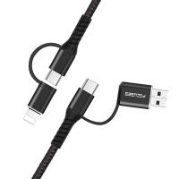 China Tangle Free 1M Fast Charging Data Cable 4 In 1 USB Cable for sale